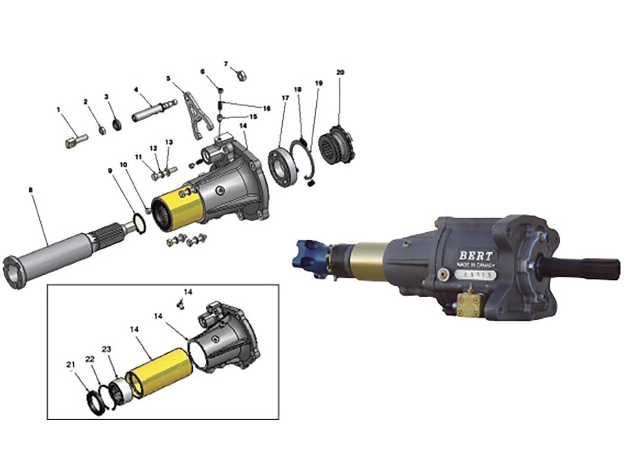 BERT 2nd Gen Tail Casing/Ball Spline Assembly – MHR Performance Parts ...